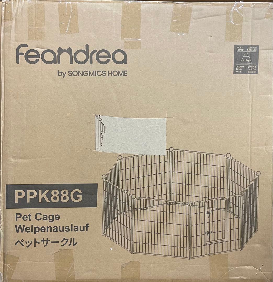 FEANDREA ペットサークル 大型犬用 中型犬用 PPK88G 高さ80cm