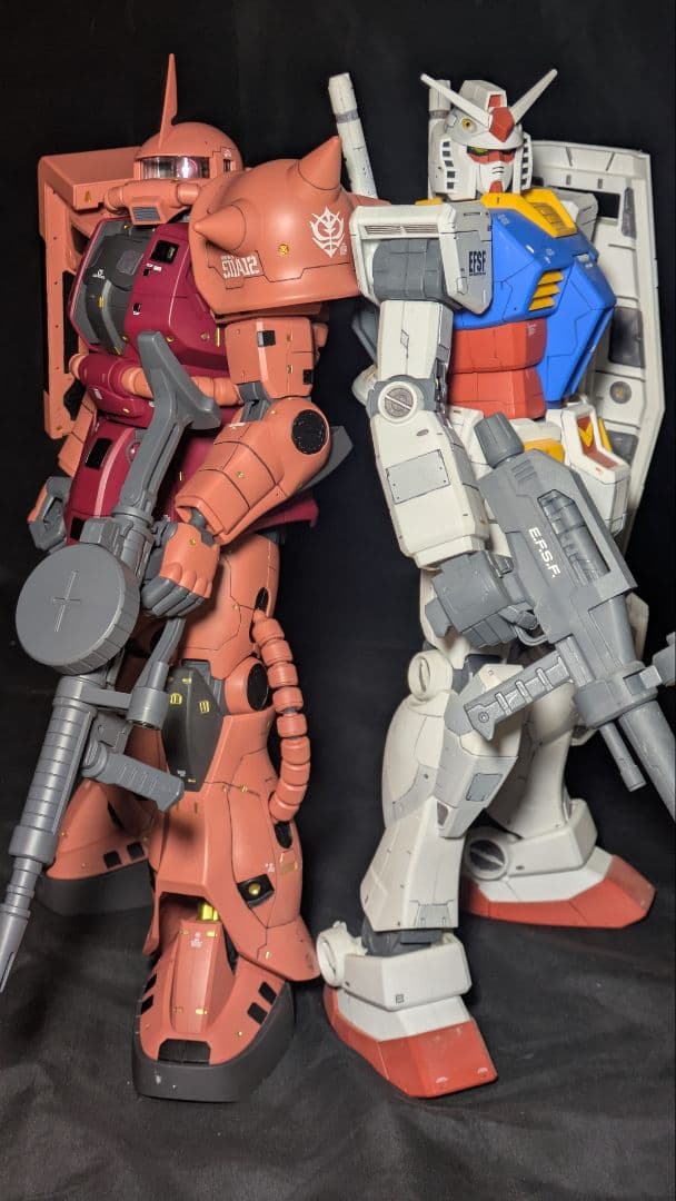 メガサイズ ガンダム ザク 塗装済 シャア専用 ガンプラ ザクⅡ rx-78-2