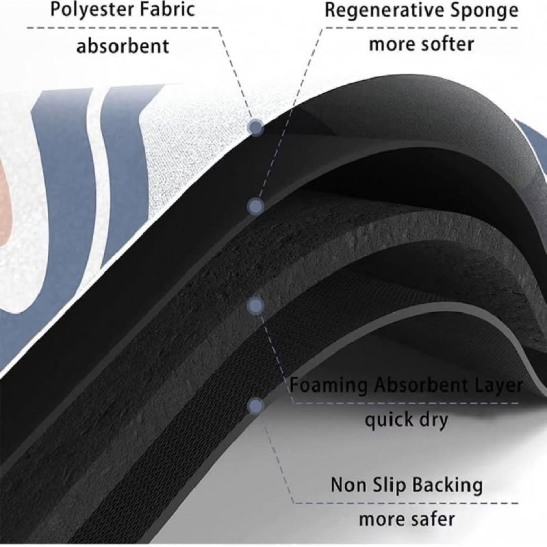 超吸収性バスマット癒し　漫画 浴室 入口 スリップ防止マット　40x60cm
