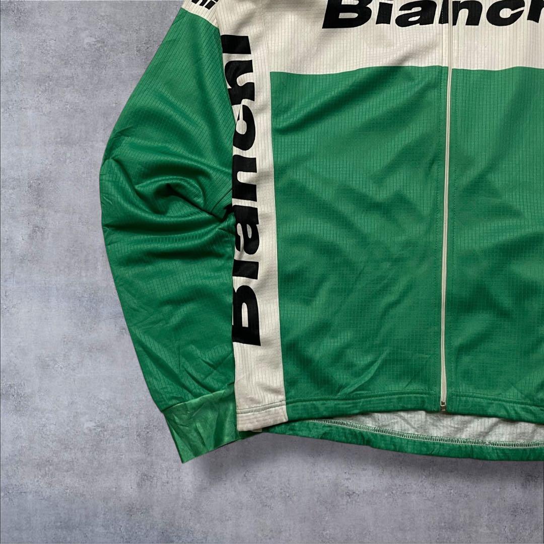 Bianchi ビアンキ サイクルジャケット フルジップ グリーン L