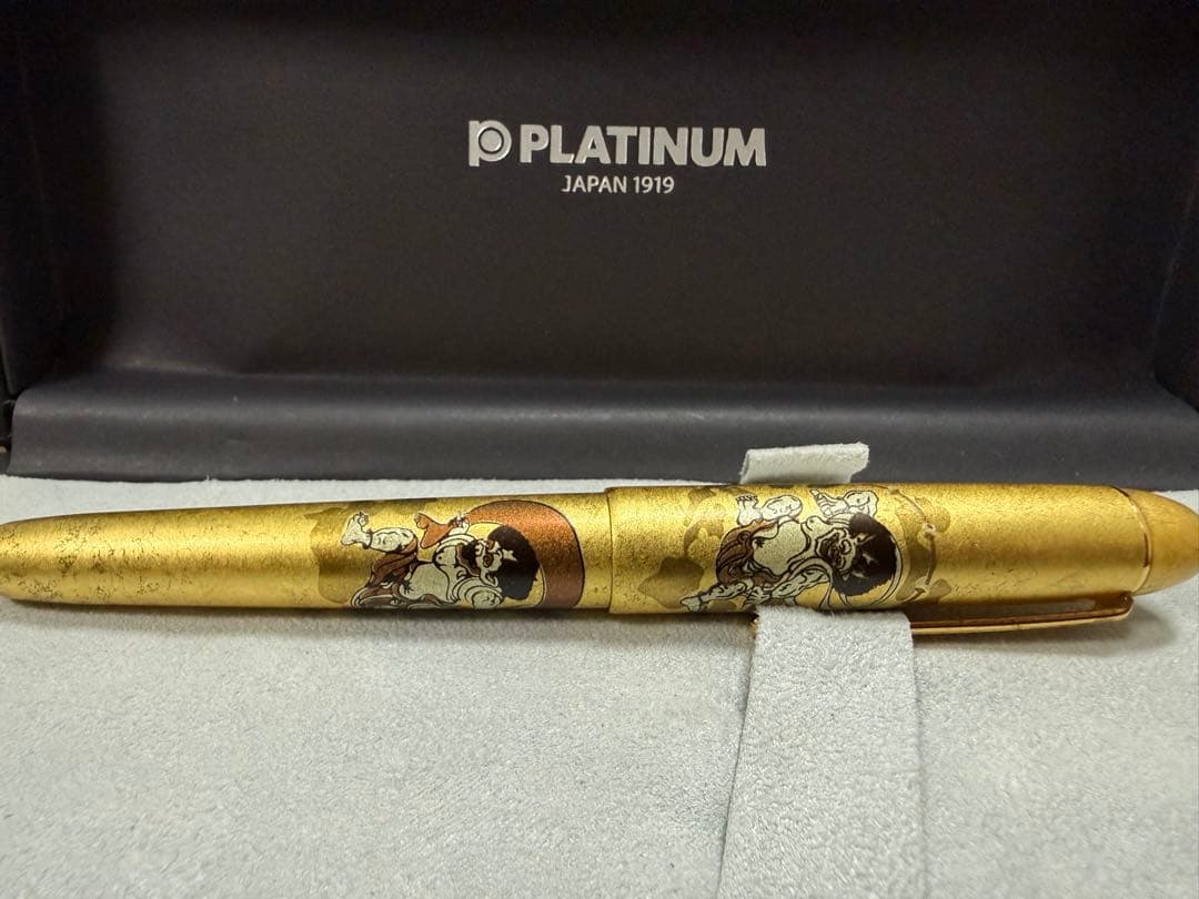 PLATINUM 万年筆 14Kペン先 風神雷神金沢箔万年筆