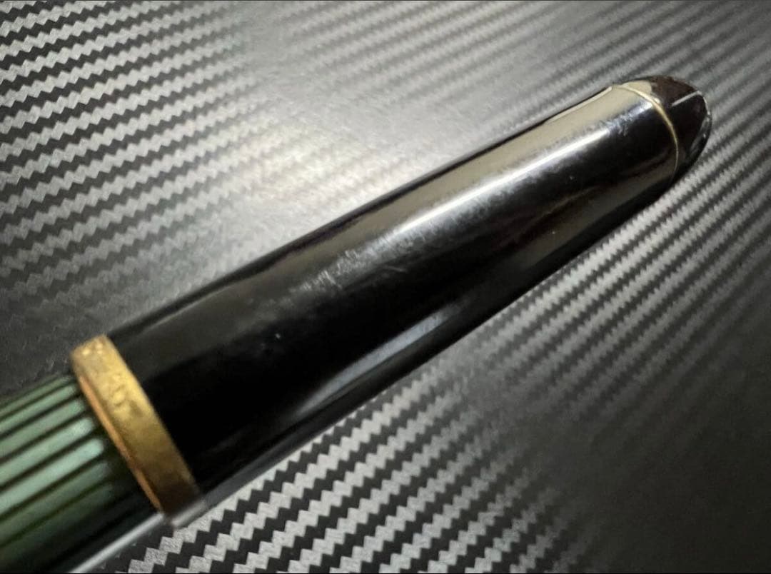 美品 ペリカン 140 万年筆 緑縞 F