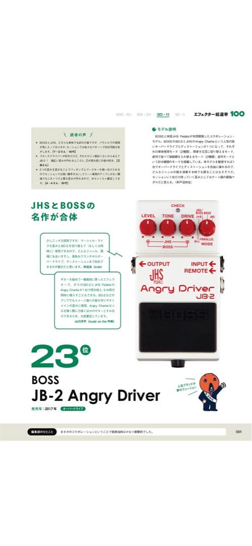 【最安値】BOSS Angry D JB2 ギターエフェクター　箱付