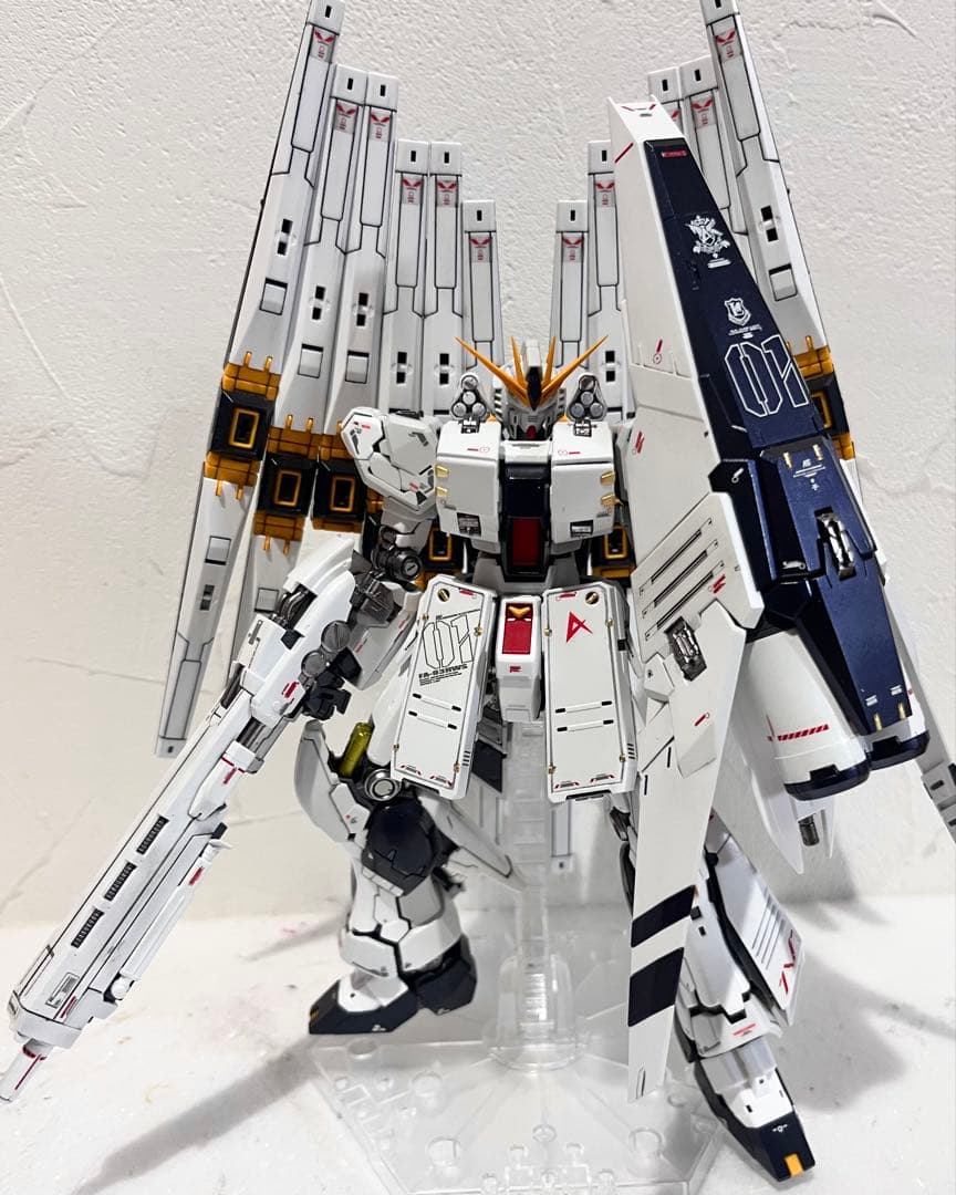 RG ニューガンダム HWS ダブルフィンファンネル 塗装済 完成品 νガンダム