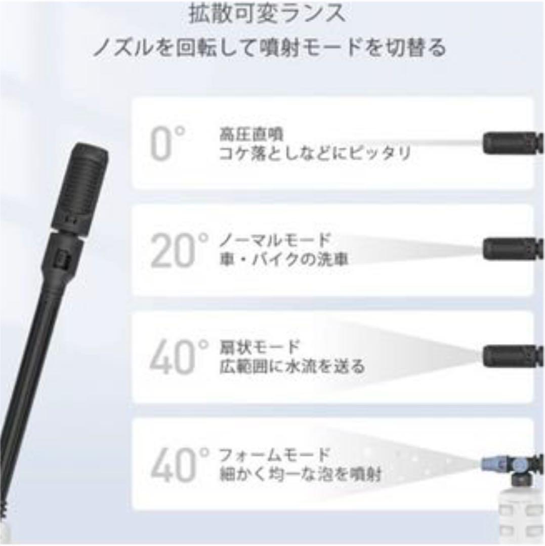 高圧洗浄機 コードレス 充電式 ポータブル 軽量　大容量バッテリー