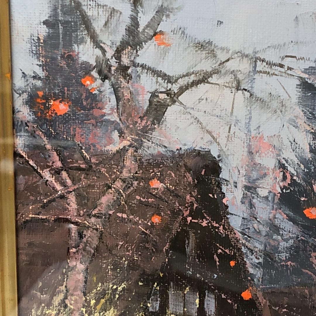 佐藤あつ子　「白川郷の秋」　油彩　F４号　一枚の繪