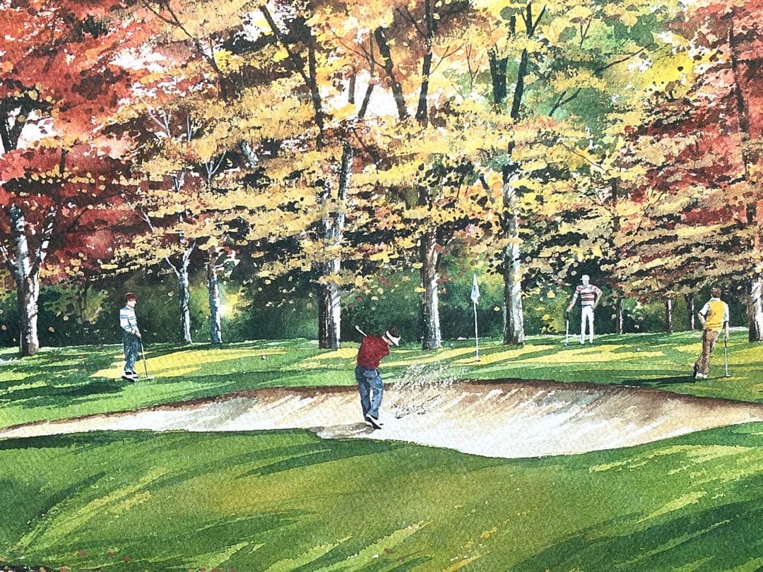 真作保証 ラルフ・ファーマンスキ 「autumn Golf」 リトグラフ 良品
