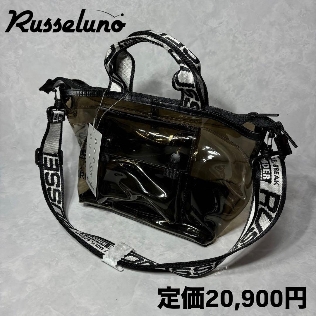 新品 ラッセルノ ゴルフ CLEAR CART BAG ラウンドバッグ ブラック