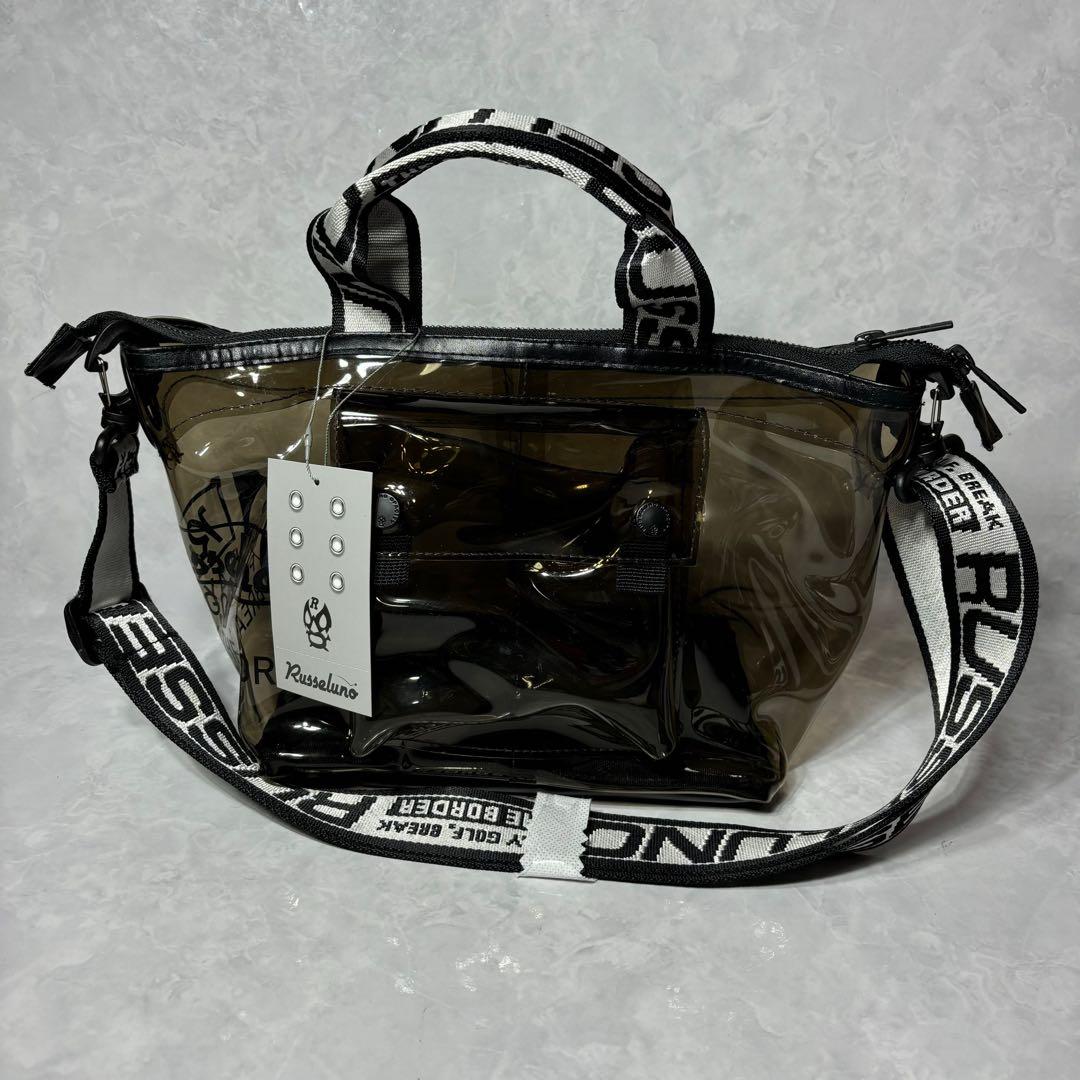 新品 ラッセルノ ゴルフ CLEAR CART BAG ラウンドバッグ ブラック