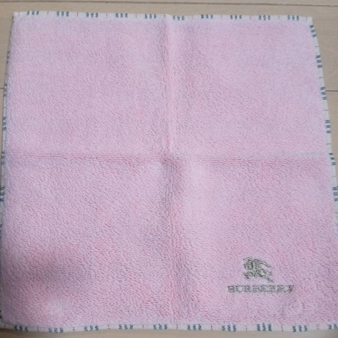 よん！バーバリータオルハンカチセット、ピンク、アイボリー