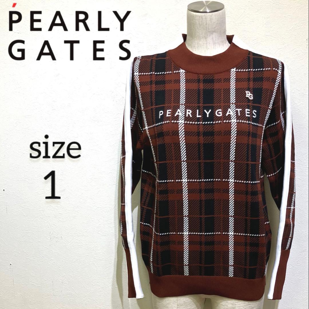 ☆美品☆PEARLY GATES チェック柄モックネックニットプルオーバー
