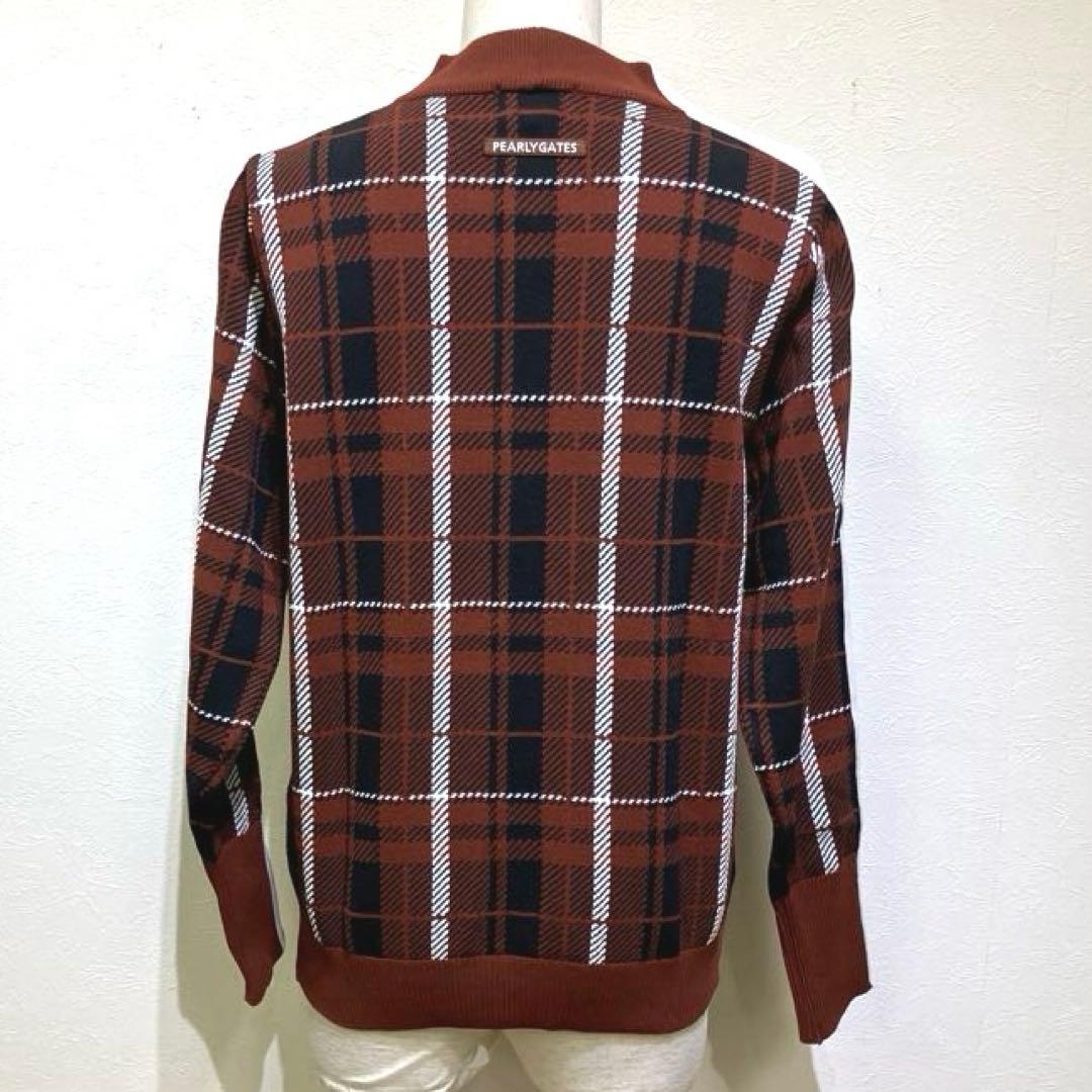 ☆美品☆PEARLY GATES チェック柄モックネックニットプルオーバー