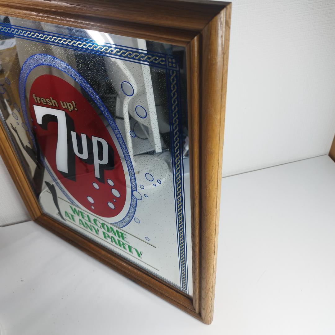 7up セブンアップ パブミラー 美品 看板 アドバタイジング 鏡 ビ IO64