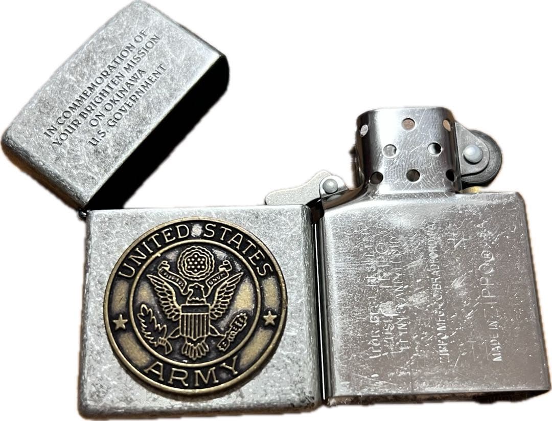 US ARMY Zippo ライター 沖縄ミッション記念品 XL 刻印