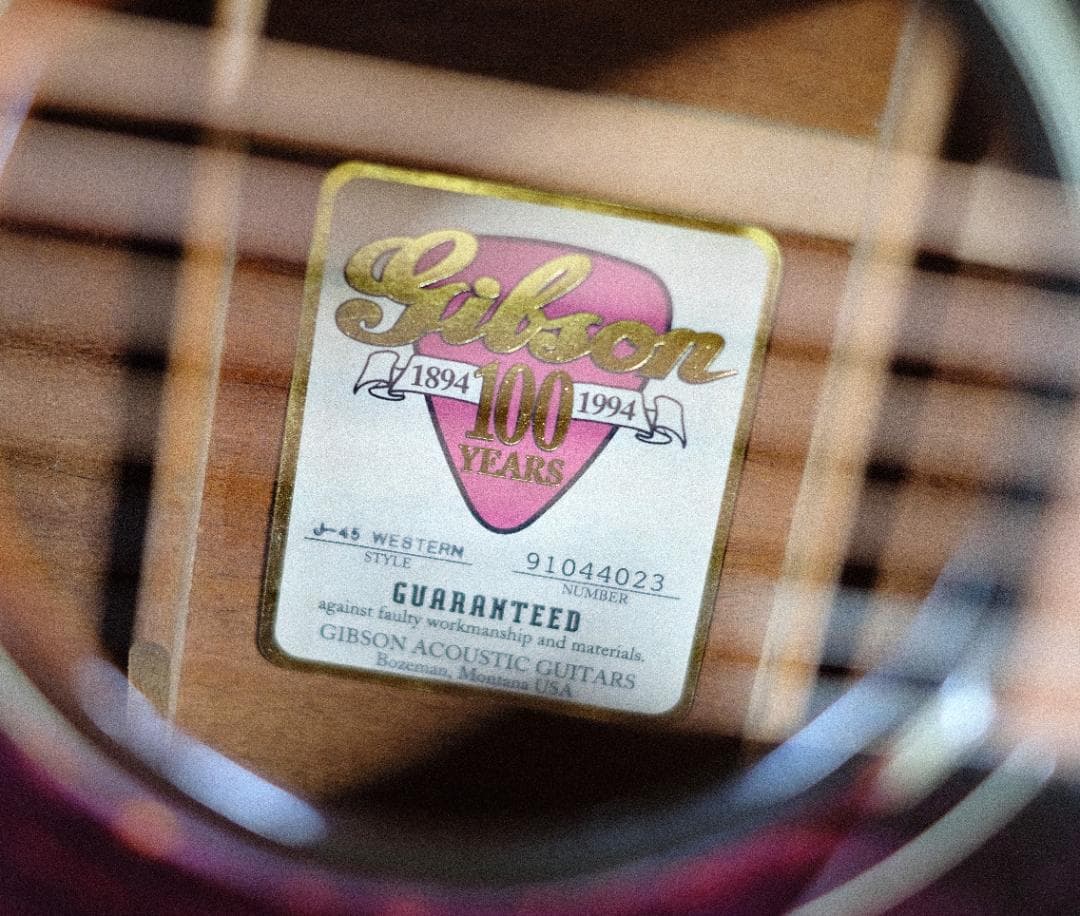 ギブソン Gibson J-45 1994年 バナーロゴ 100周年記念モデル