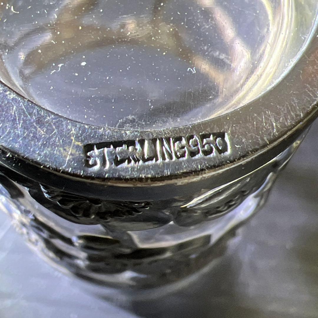 sterling950刻印　透かし盃2点　ケース付　東Y7-1219☆2Fタルニ