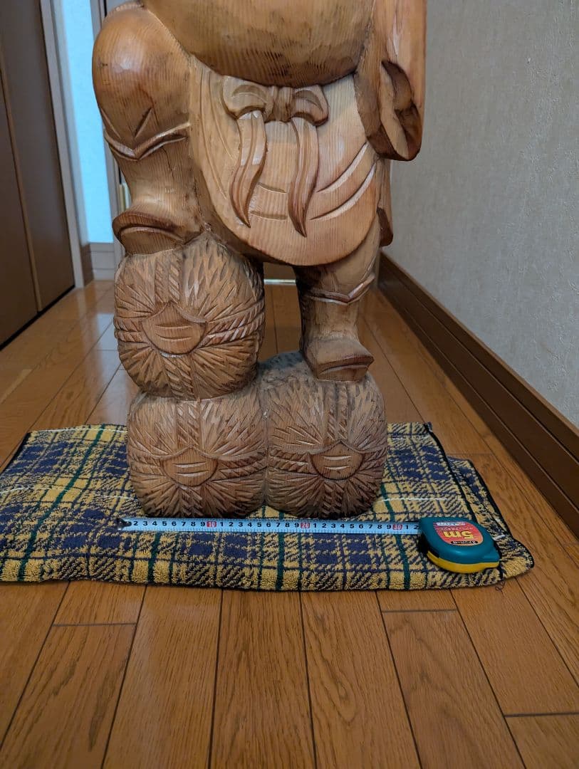 貴重品木彫り 大黒様像 約60cm