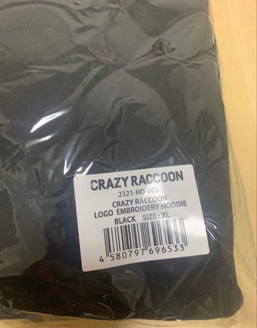 新品CRAZYRACCOON LOGO EMBROIDERY HOODIE XL