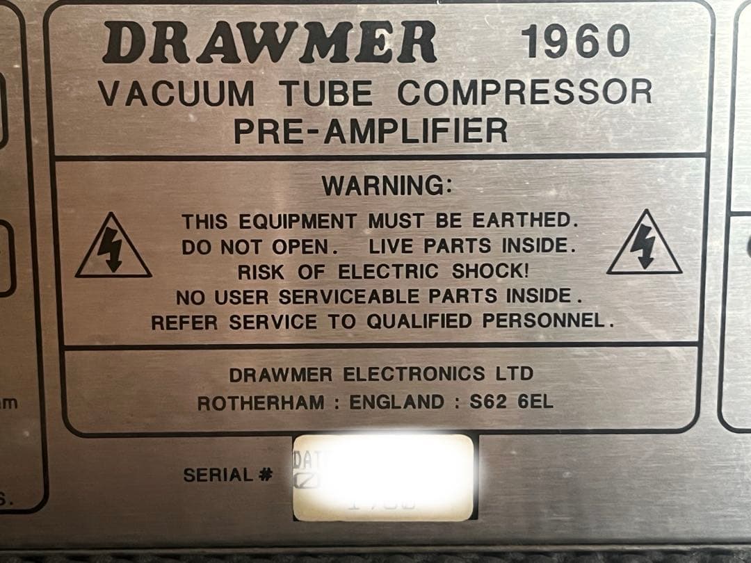 DRAWMER 1960 真空管　プリアンプ　コンプ