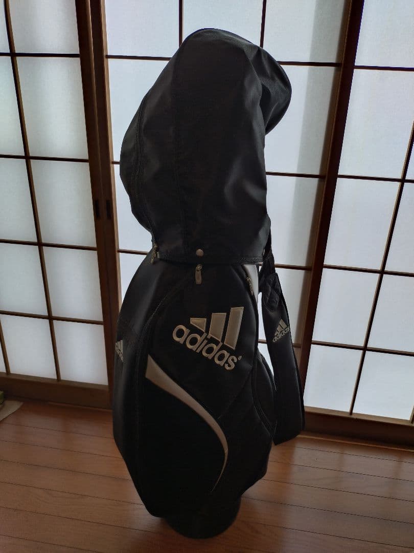 adidas フード付きキャディバッグ 黒　クラブセット
