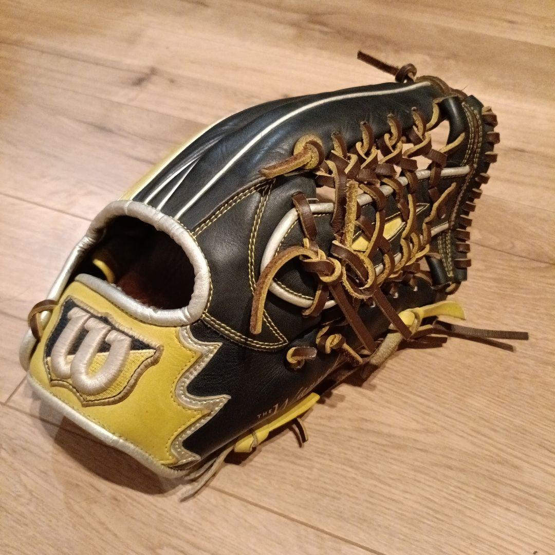 Wilson 軟式グローブ 黒/黄色　オールラウンド　新品湯もみ型付け購入品