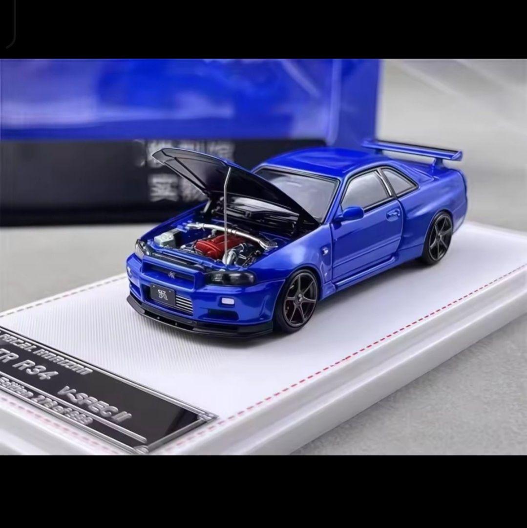 FH 1/64 R34 SKYLINE GT-R R34 V-SPECⅡ ブルー