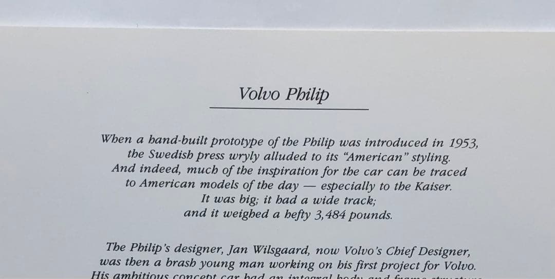 VOLVO ボルボ PHILIP シルクスクリーン 限定アート