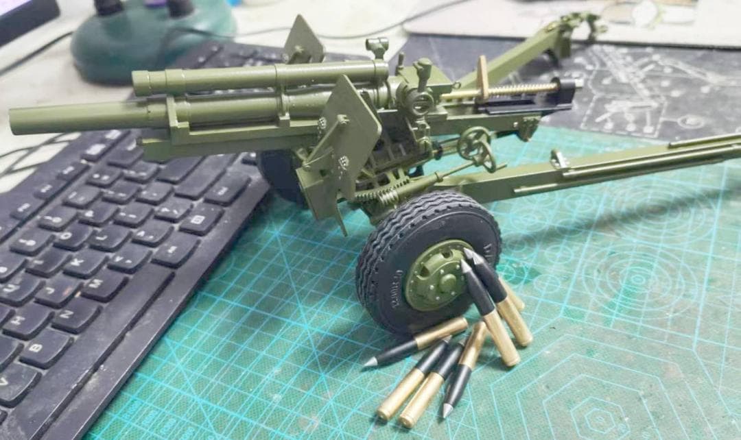105ｍｍ榴弾砲模型　1/16スケール　手作　新品