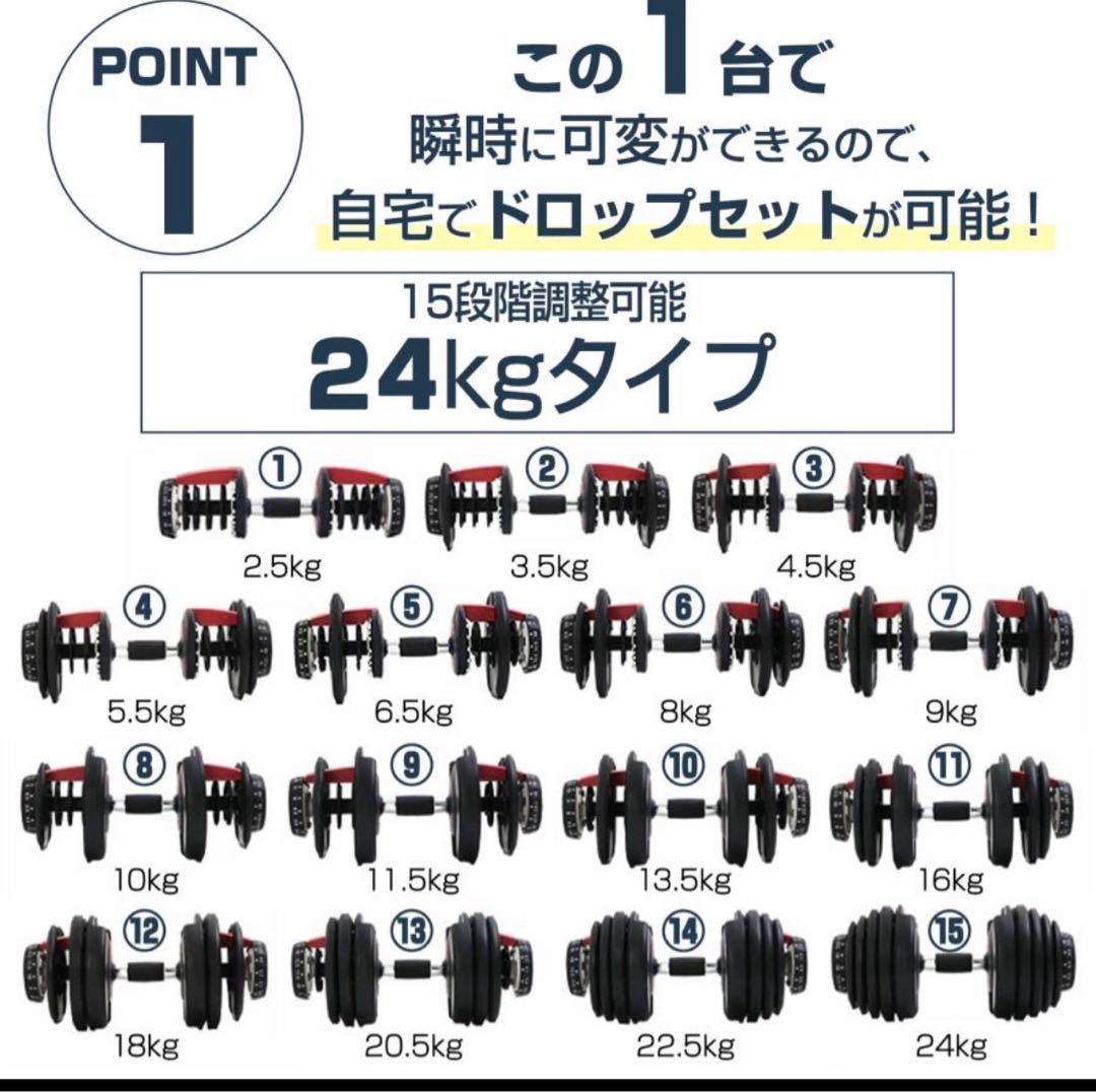 TOP FILM 可変式ダンベル 2.5kg-24kg②