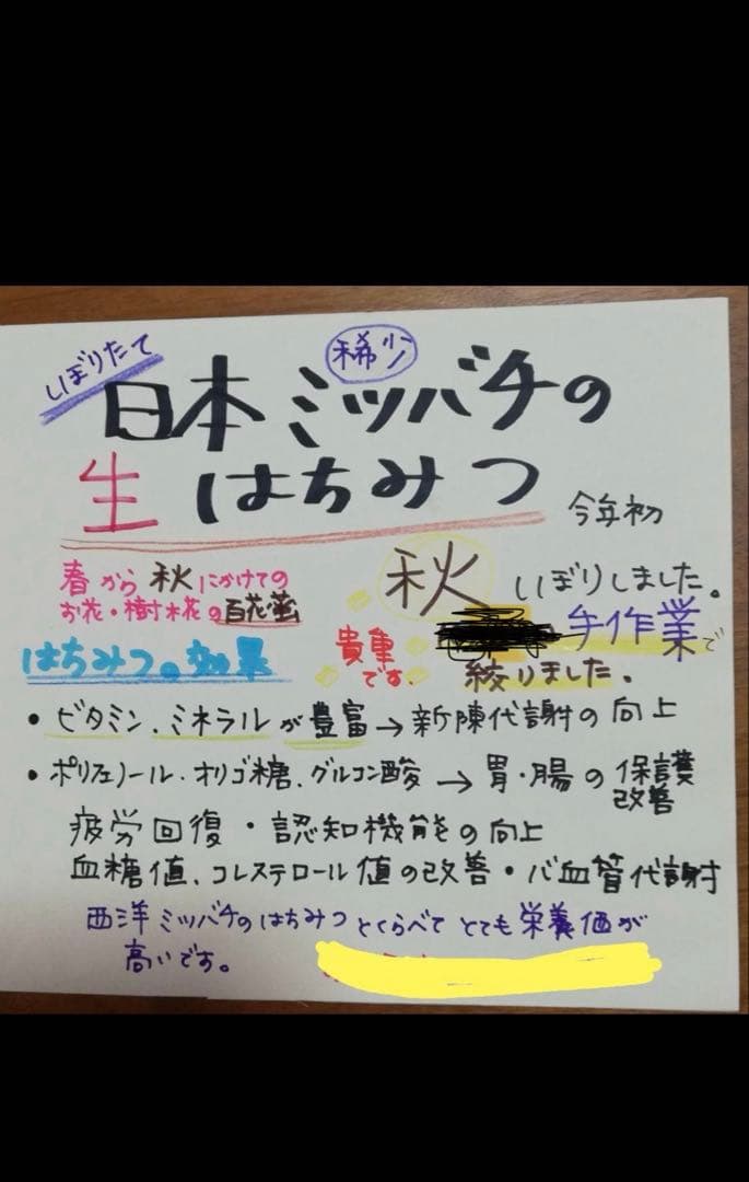 100%天然、絞りたて生はちみつ(日本蜜蜂)620×2個