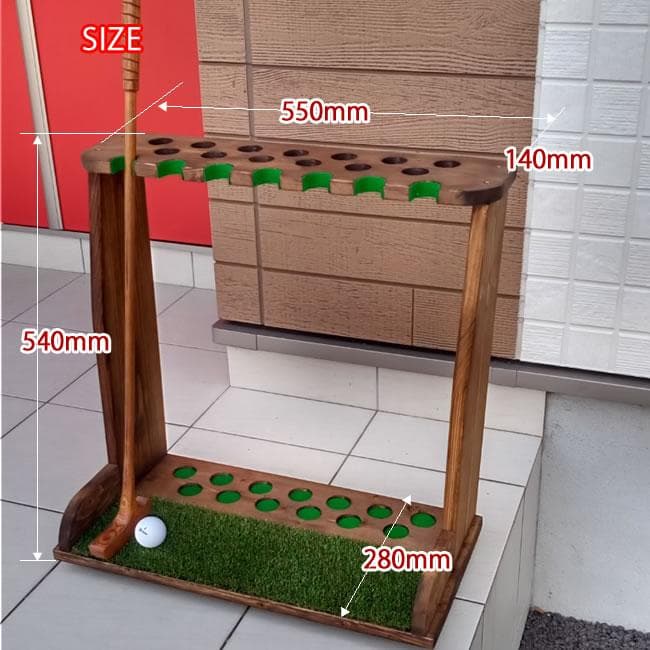 ゴルフクラブスタンド13本＋7本　塗装仕上、3色より選べます【完成品でお届け】