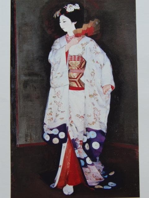 鬼頭鍋三郎、【新春譜】、希少な画集画、新品高級額 額装付、状態良好