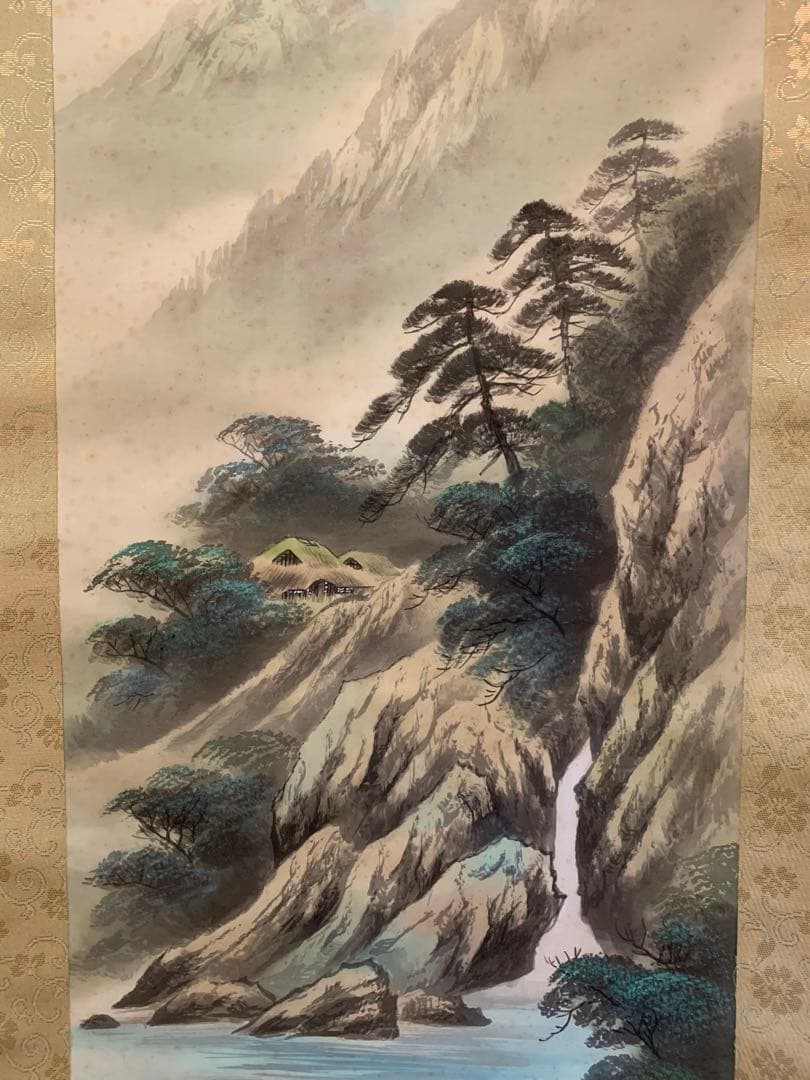 水墨画 山水画 風景画 掛け軸 壁掛 行程