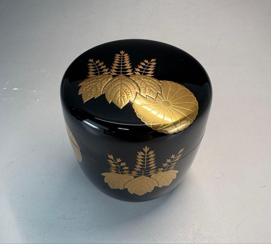 【中古品】吉田華正造　菊桐蒔絵大棗