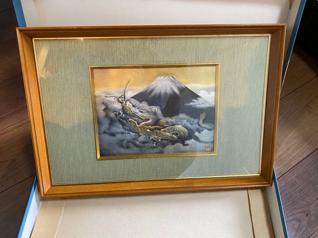 富士山と登る龍の骨董品