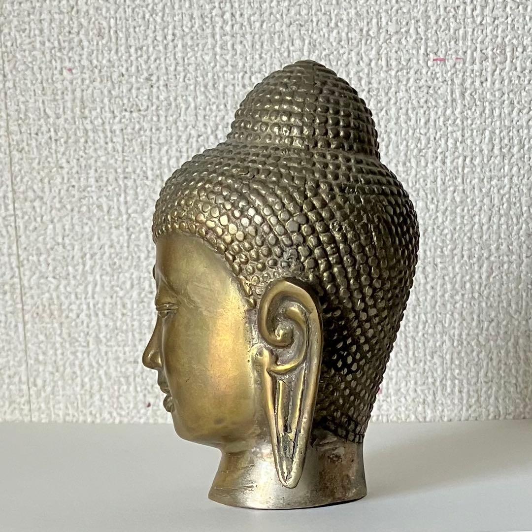 仏頭　骨董品　置物　彫刻　金属工芸品　アンティーク　ビンテージ アート　真鍮