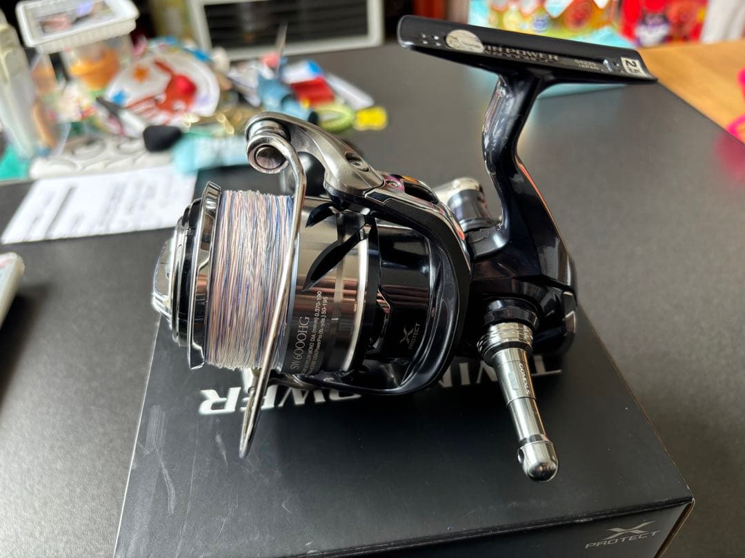 SHIMANO 21TWIN POWER SW 6000HG リールスタンド付