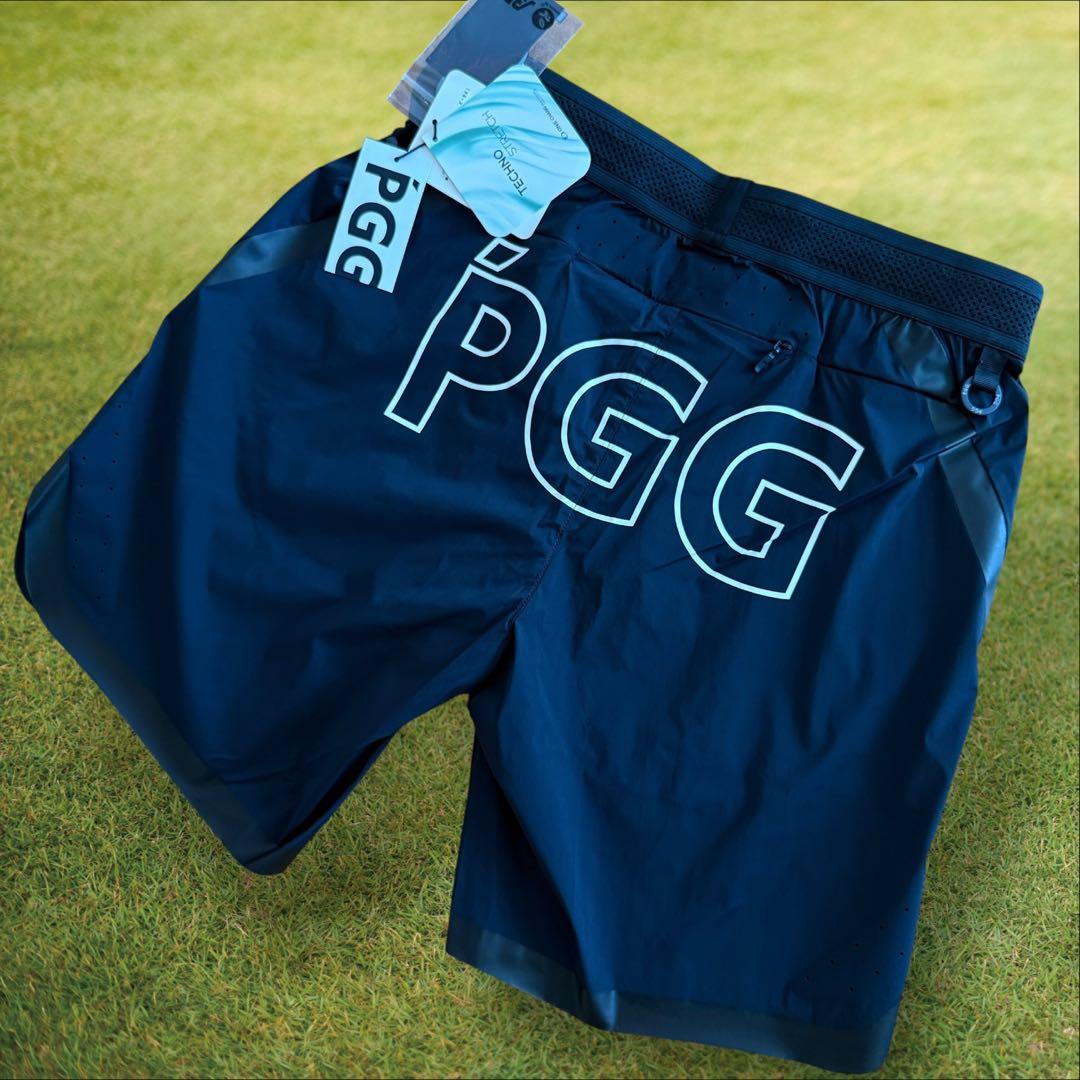 現行モデル　パーリーゲイツ　PGG ハーフパンツ　短パン　紺　黒　3 S〜M相当
