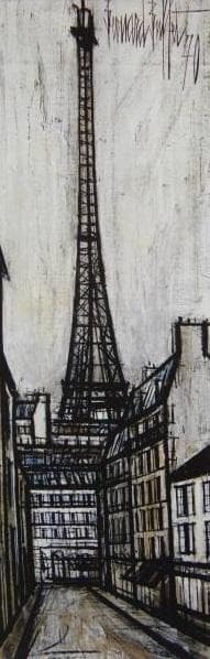 ベルナール・ビュッフェ「La tour Eiffel」希少画集の額装画、人気作品