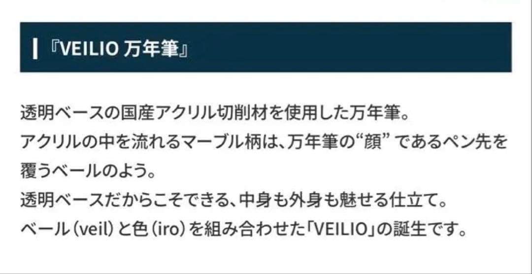 新品未使用　ヴェイリオ VEILIO バイオレット　21金　万年筆　中細字