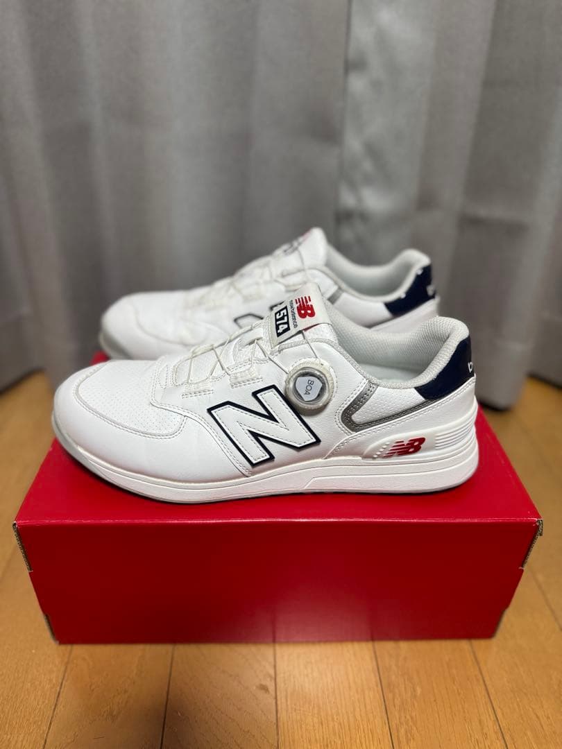 【aka】ゴルフシューズNew Balance 574 ホワイト/ネイビー