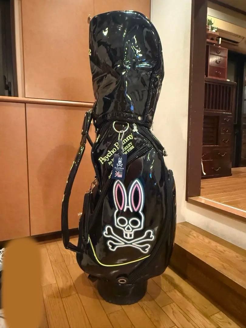 美品⭐︎Psycho Bunny ゴルフバッグ・キャディバッグ　ネームプレート付き