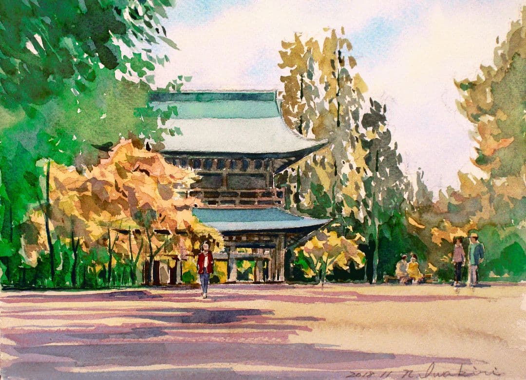 水彩画「円覚寺」