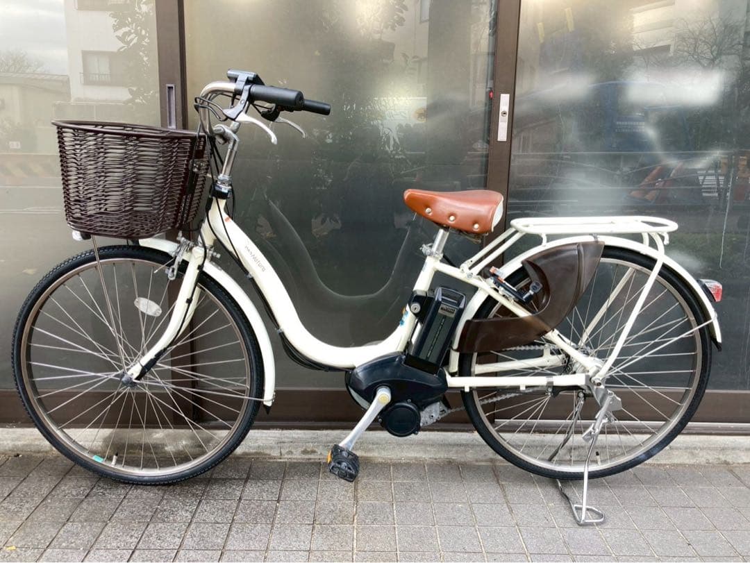 中古電動自転車 ヤマハ PASナチュラ ホワイト 横浜　№3717