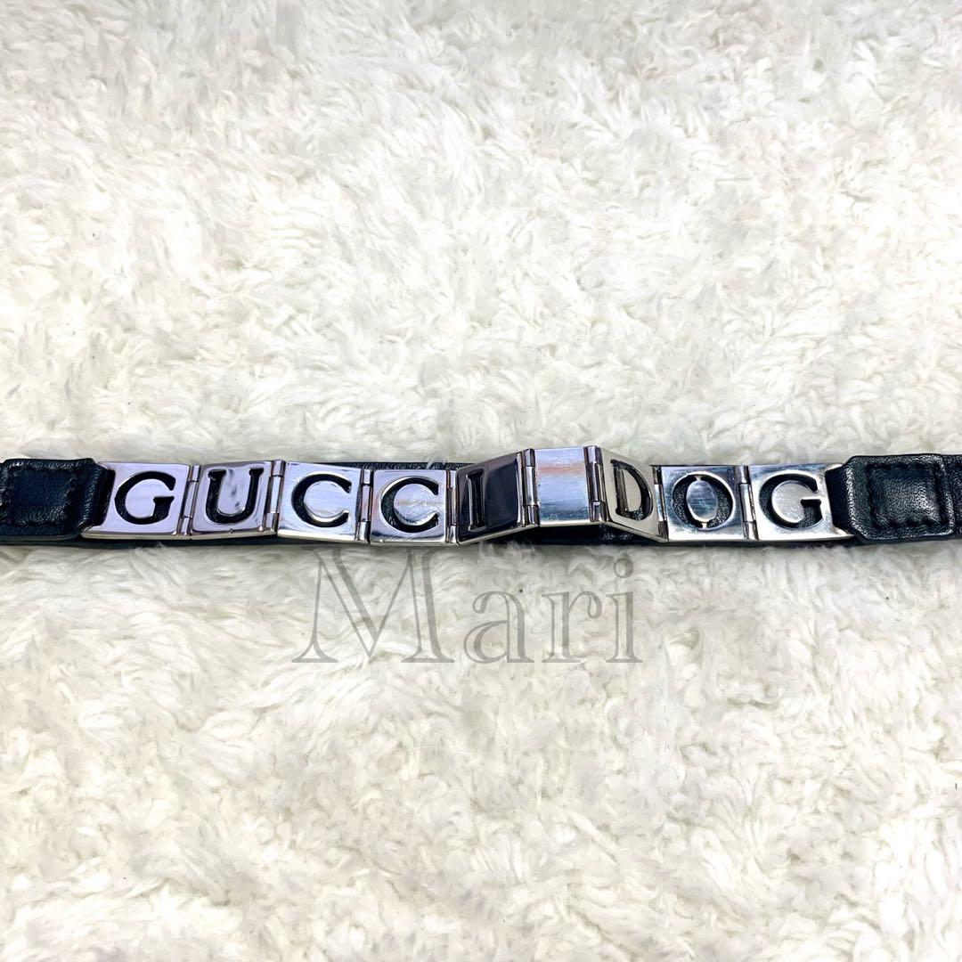 犬首輪【74】【GUCCI】 犬用 レザー 首輪 【超美品・グッチ】