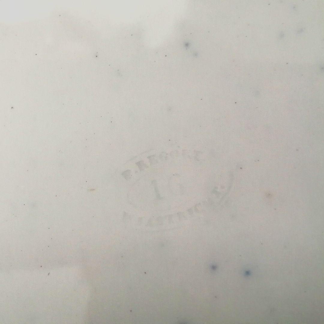 デルフト　阿蘭陀焼　ペトルスレグー　フローブルー　金彩にじみ手　皿１客