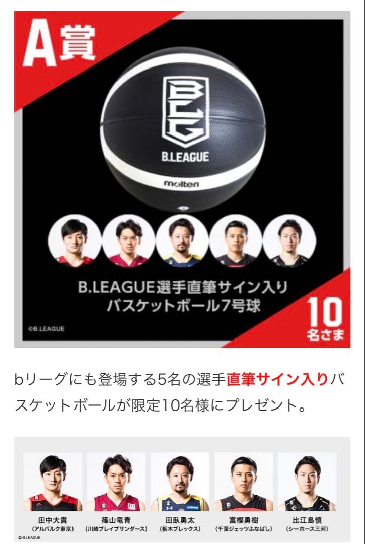 p*e様 Bリーガーサイン入りボール(7号)