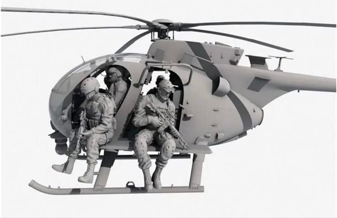 1/35AH-6J/MH-6Jミリタリーフィギュア 搭乗兵9体付き