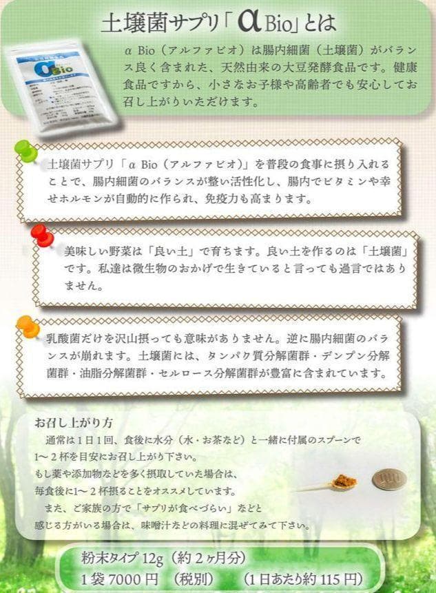 アルファＢＩＯ ×2 土壌菌 サプリ 腸内細菌 乳酸菌 大豆発酵食品 健康食品