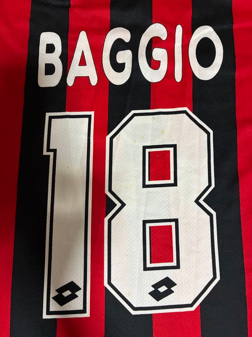 希少品/サッカーユニフォーム/lotto・AC MILAN・BAGGIO・18番